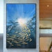 Gold Koi Fish Abstract Art Blue Watercolor Art Ocean Sunrise Paintings ...
