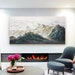 Abstract Mountain Painting,gold Mountain Painting,teal Wall Art ...