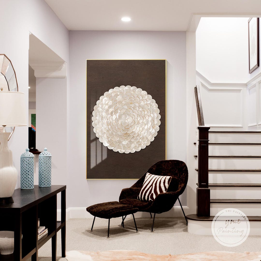 3d Original Shell Art Shadowbox,capiz Shell Wall Art,luxury Shell Wall ...