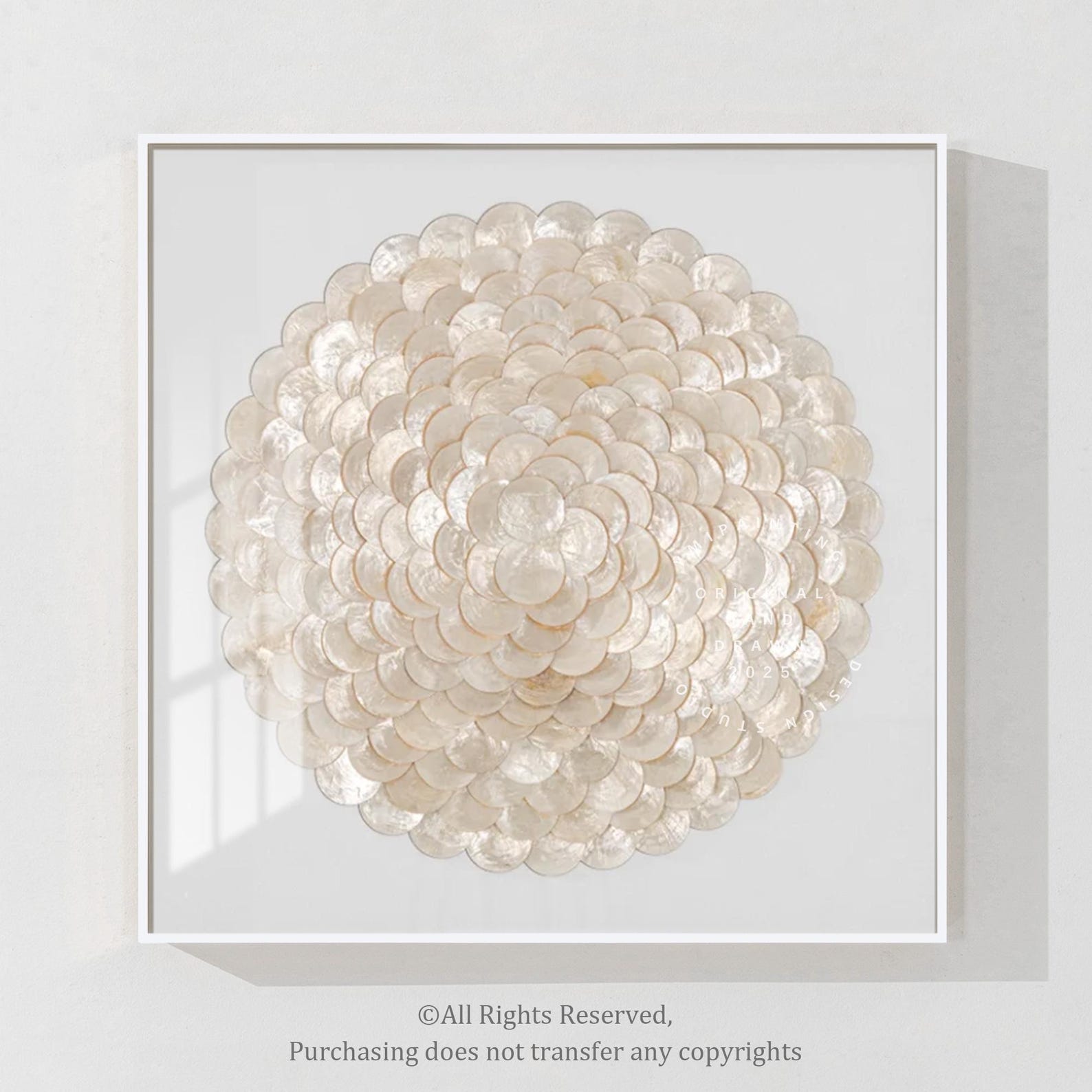 3D Capiz Shell Wall Art: White & Gold Coastal Decor,oversized Wall Art ...