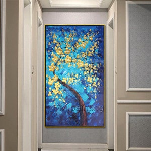 Framed Wall Art Tree Painting Abstract Original Art Painting Acrylic ...