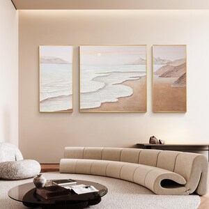 3D Beach Wall Art,brown Wall Art,wab-sabi Wall Art,beach Painting,3d ...