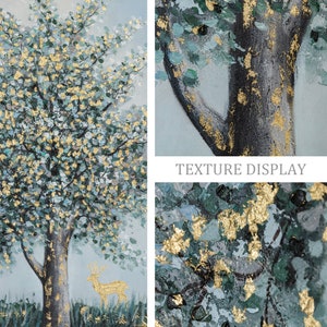 Original Green Tree Painting,geen Tree Wall Art,textured Art,green ...