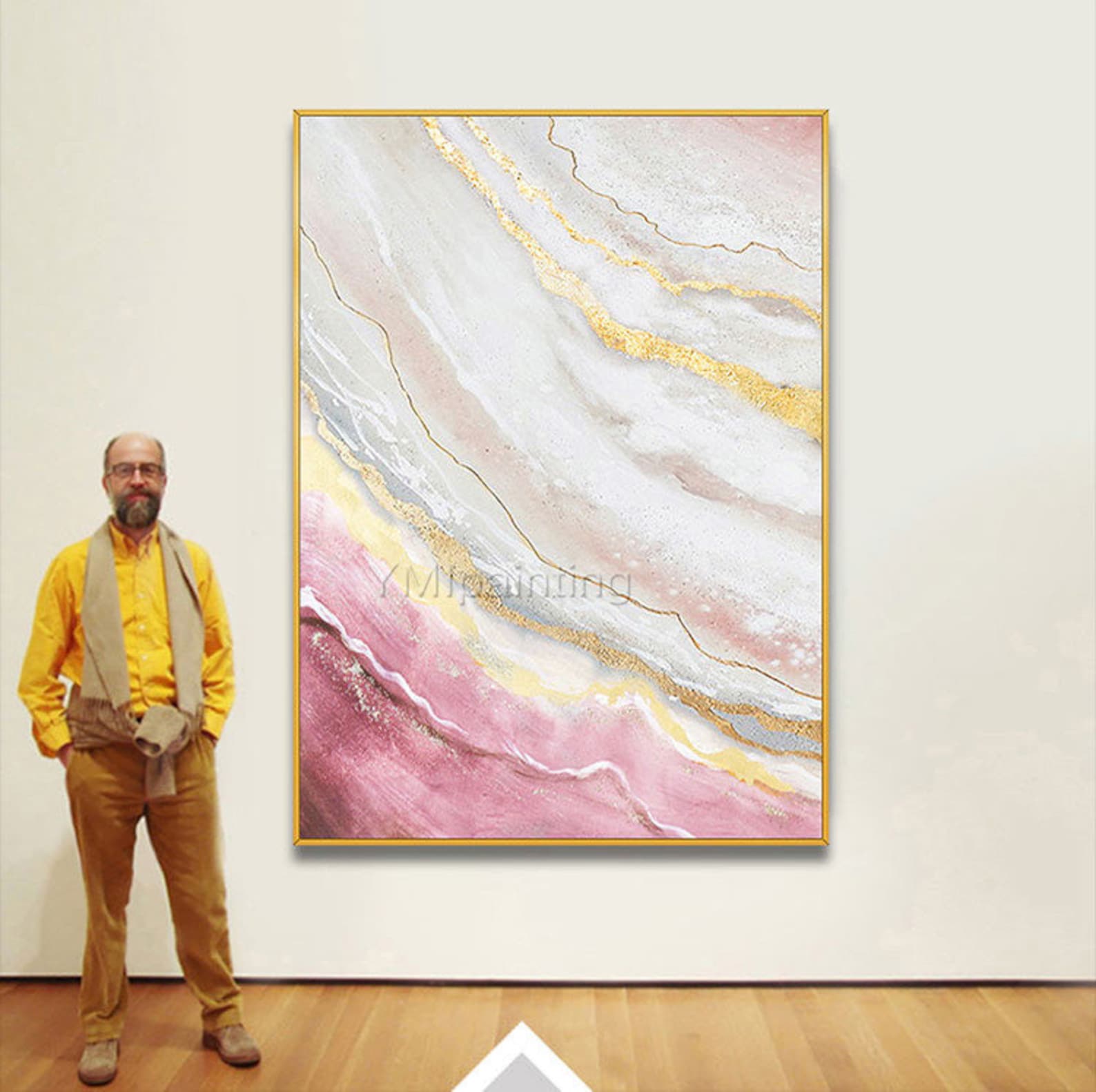 Gold Art Modern Art Abstract Paintings on Canvas Art Acrylic - Etsy