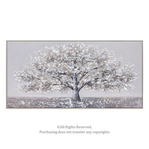 Silver Foil Tree Painting: Original Blooming Tree Wall Art - Etsy