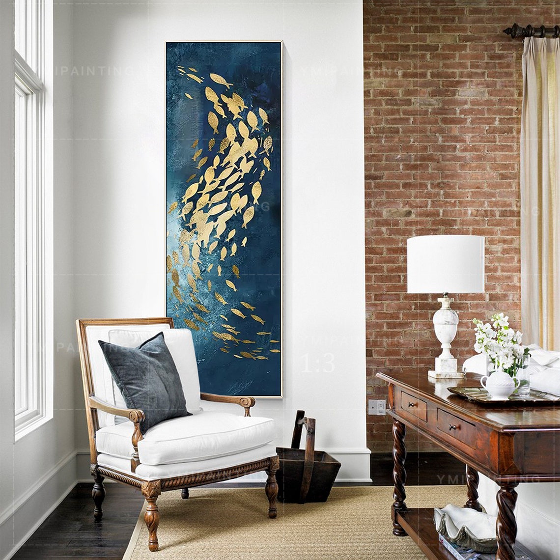 Koi Fish Paintinggold Fish Paintingfish Artfish Wall - Etsy