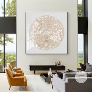 3D Capiz Shell Wall Art: White & Gold Coastal Decor - Etsy