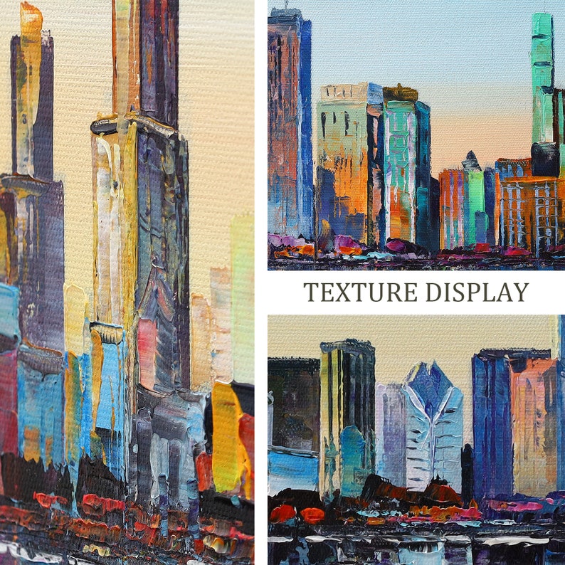 Colorful Chicago Painting Originalframed Wall Artchicago - Etsy