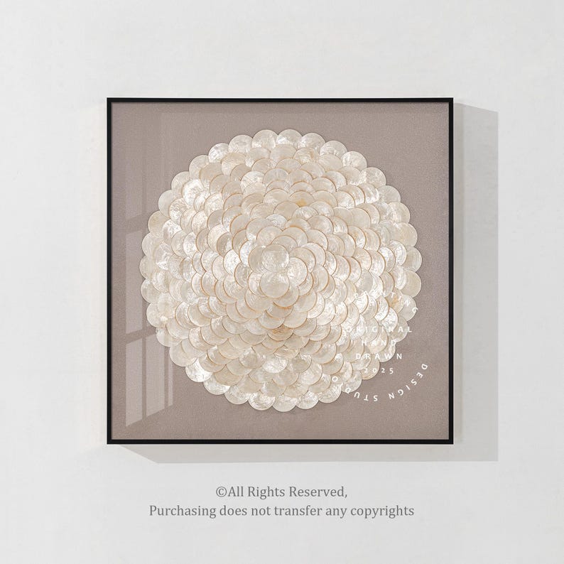 Large Gold Capiz Shell Art: 3D Coastal Wall Decor,oversized Wall Art ...