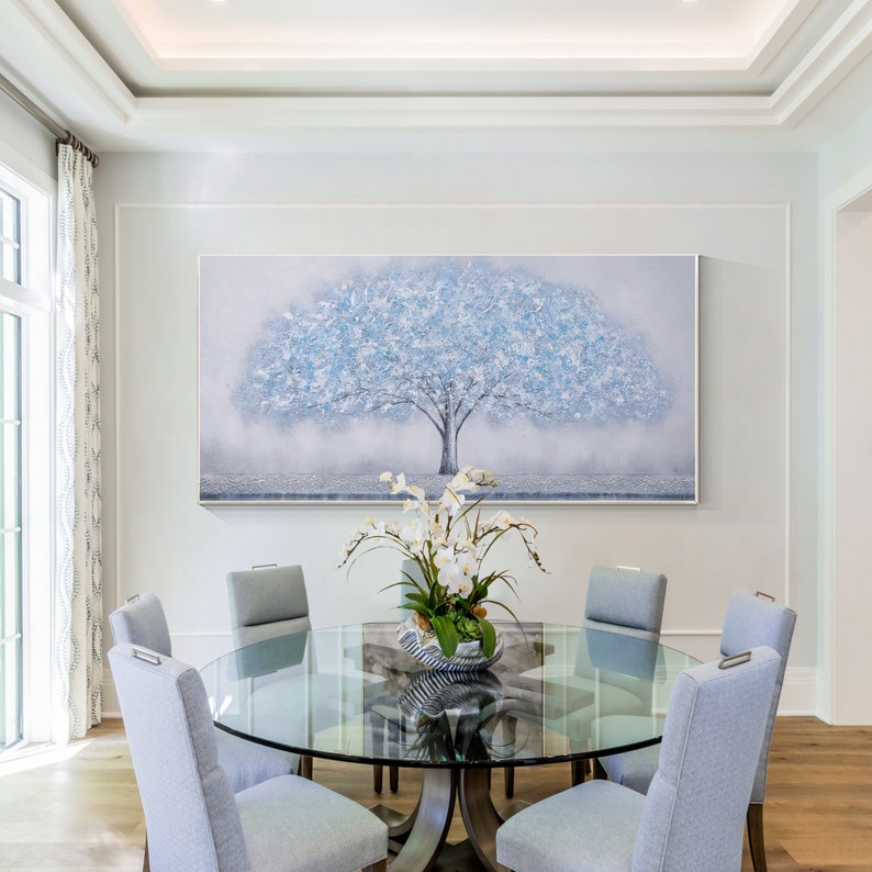 Abstract Blue Tree Painting With Stonetree of Life - Etsy