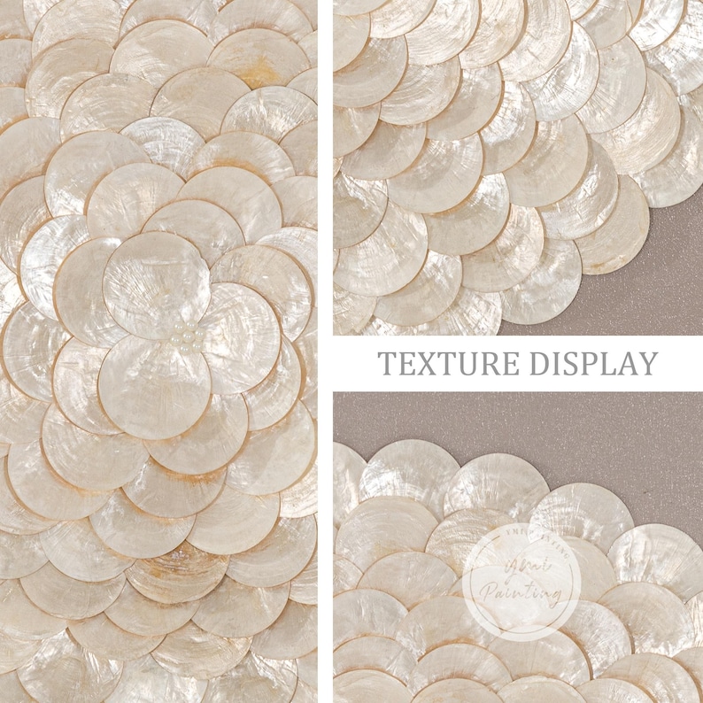 3D Capiz Shell Wall Art: Luxury Coastal Shadowbox,living Room Wall Art ...