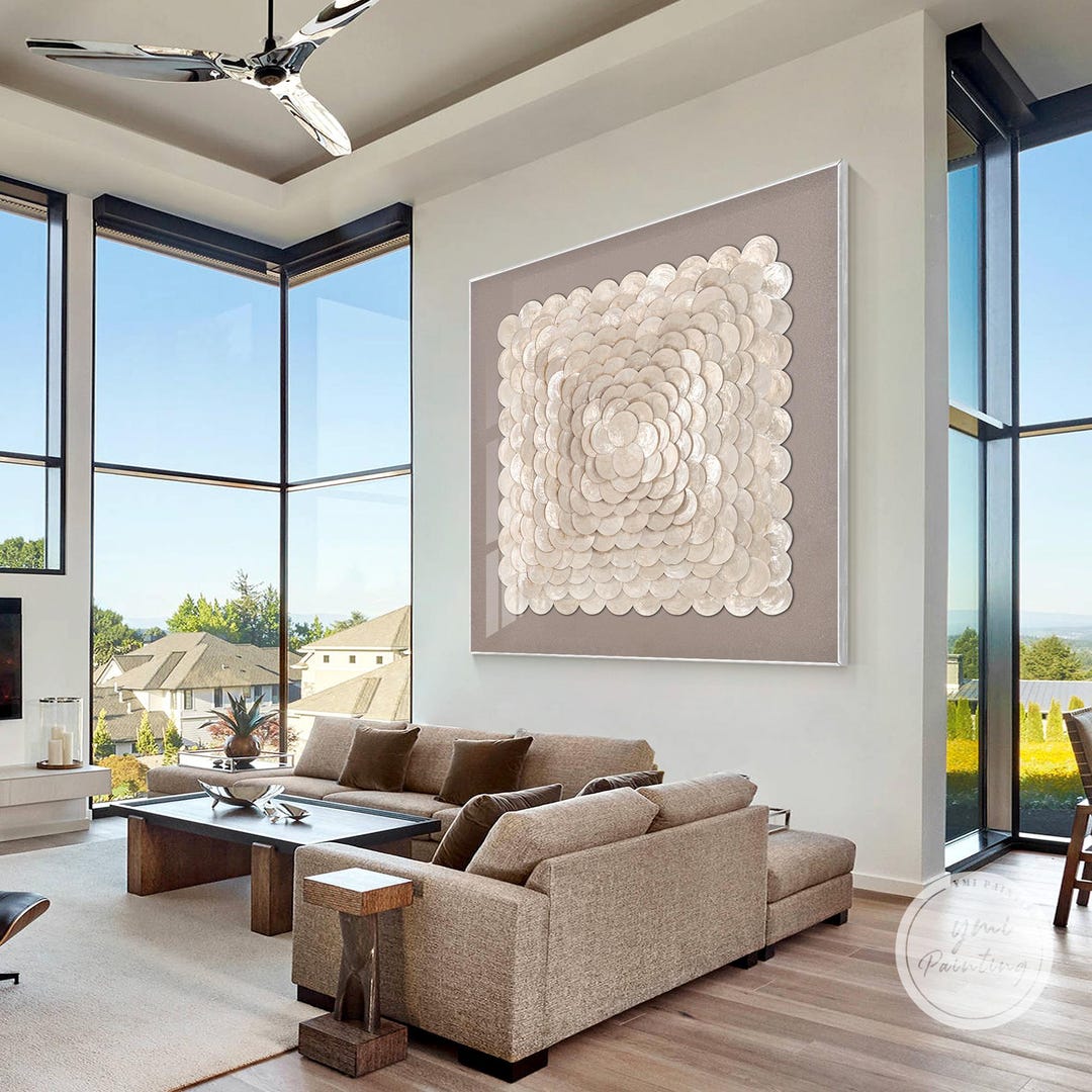 Original 3D Gold Shell Wall Art,mother of Pearl Wall Art,capiz Shell ...