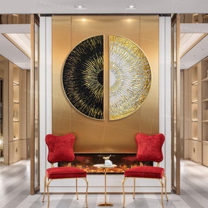 Gold Art Set of 2 Wall Art Ymipainting 2 Piece Wall Art Framed Wall Art ...