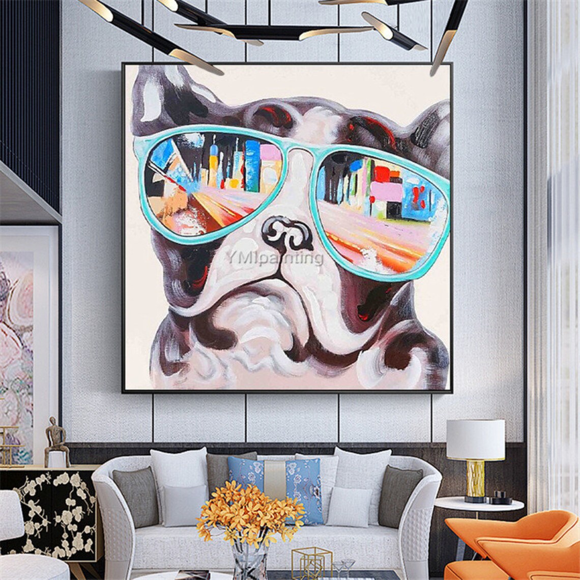 Pet Portrait Dog Painting on Canvas Acrylic Abstract Animal - Etsy