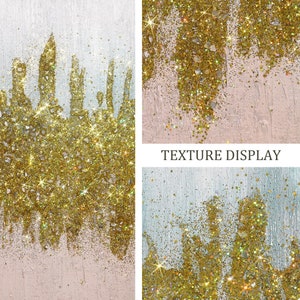 Set of 2 Round Wall Art,original Gold Glitter Wall Art,gold Green Art ...