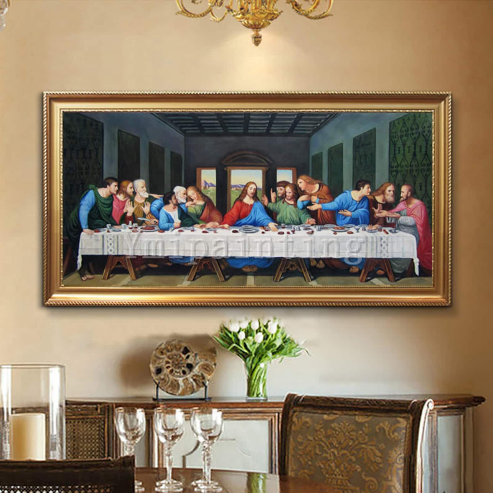 Last Supper Wall Art Painting Jesus Christ Painting on Canvas - Etsy