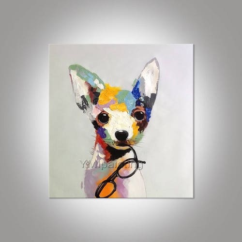 Pet Portrait Dog Painting on Canvas Acrylic Abstract Animal | Etsy