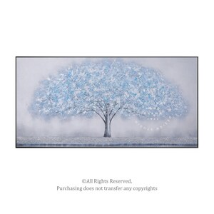 Abstract Blue Tree Painting With Stone,tree of Life Painting,original ...