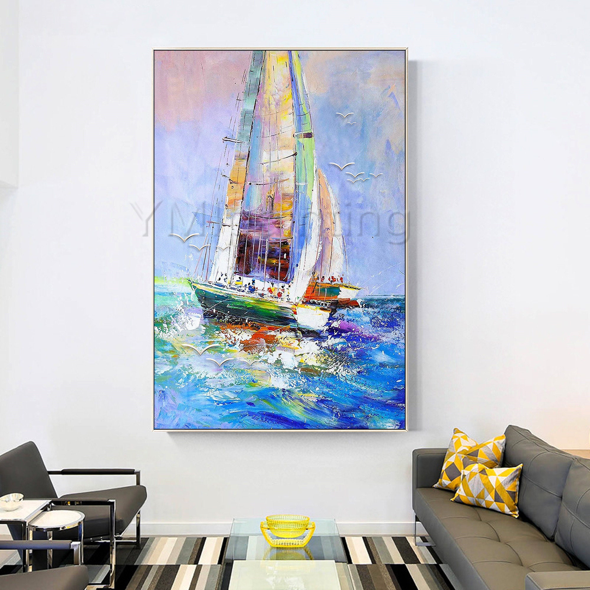 Painting nautical art original art Acrylic painting wave art Art ...