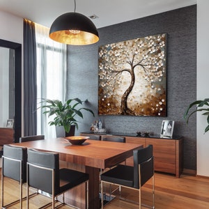 Brown Tree Flower Painting,large Tree of Life Painting,brown Tree ...