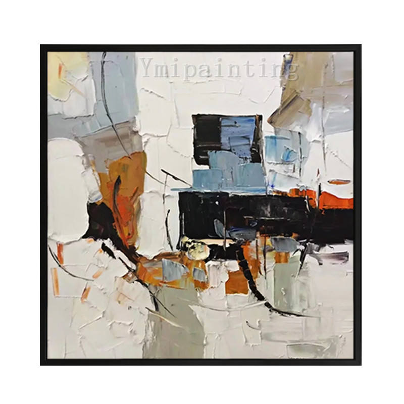 Abstract acrylic painting on canvas black and white extra | Etsy