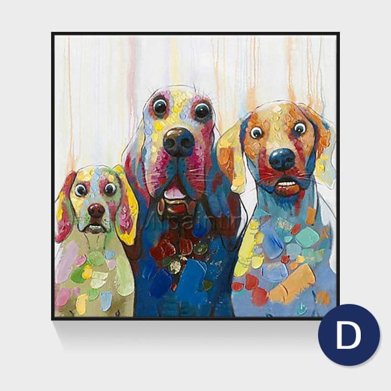 Pet Portrait Dog Painting on Canvas Acrylic Abstract Animal - Etsy