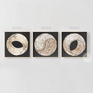 Luxury Capiz Shell Yin-yang Wall Art: 3D Gold Shell Decor,set of 3 ...