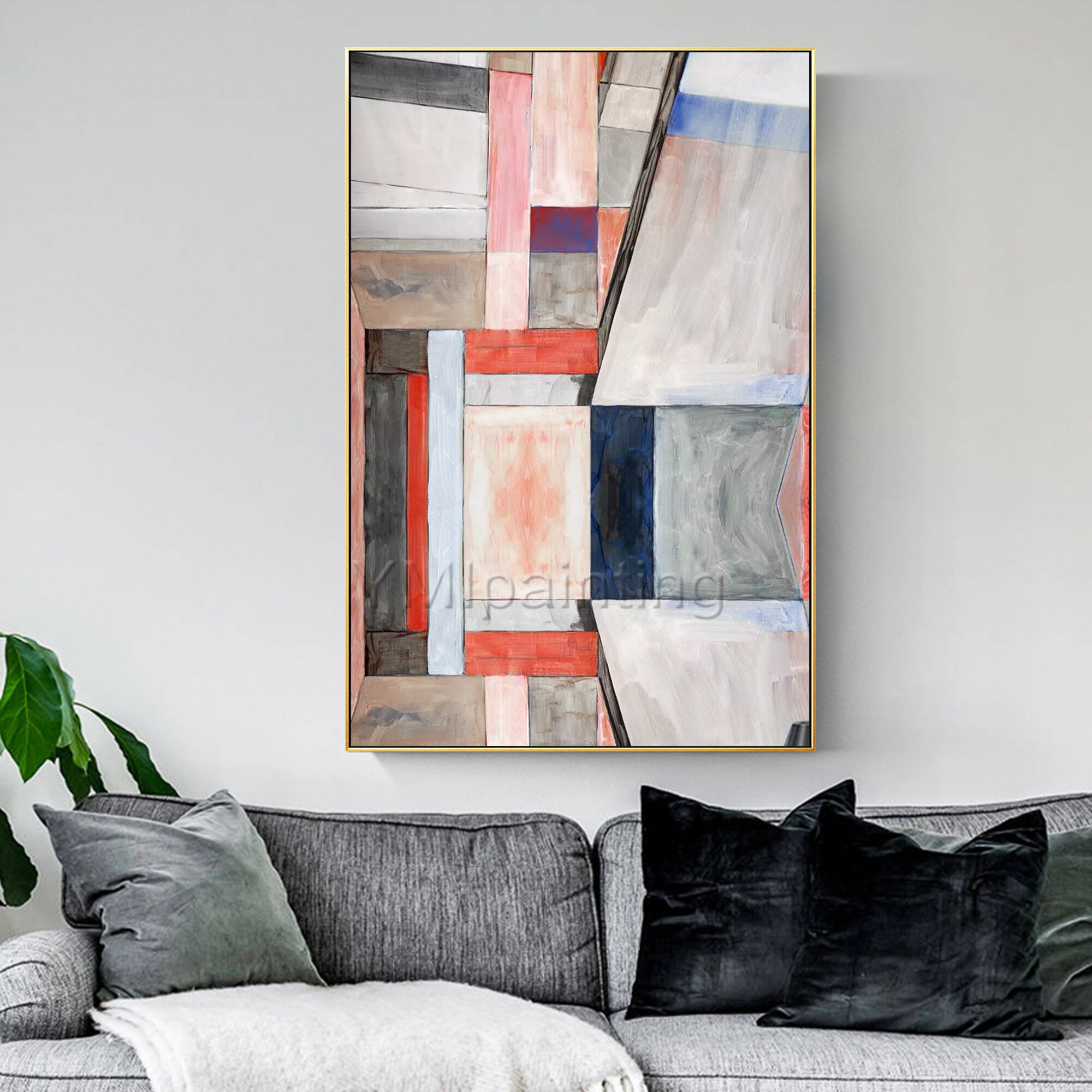 Geometric Art Abstract Acrylic Paintings on Canvas Original | Etsy