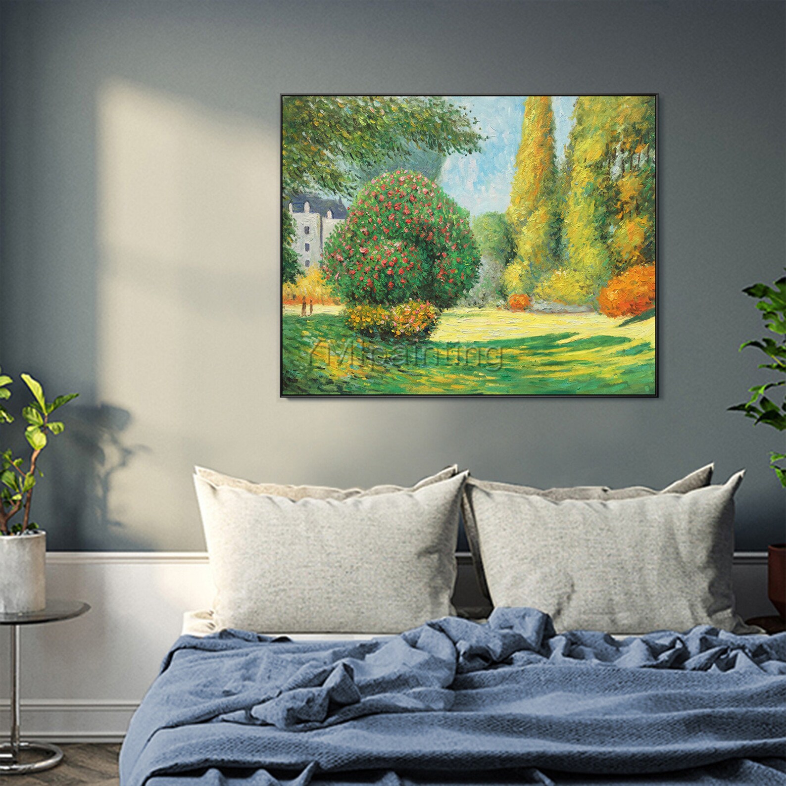 Claude Monet Landscape Painting on Canvas Green Texture Oil - Etsy