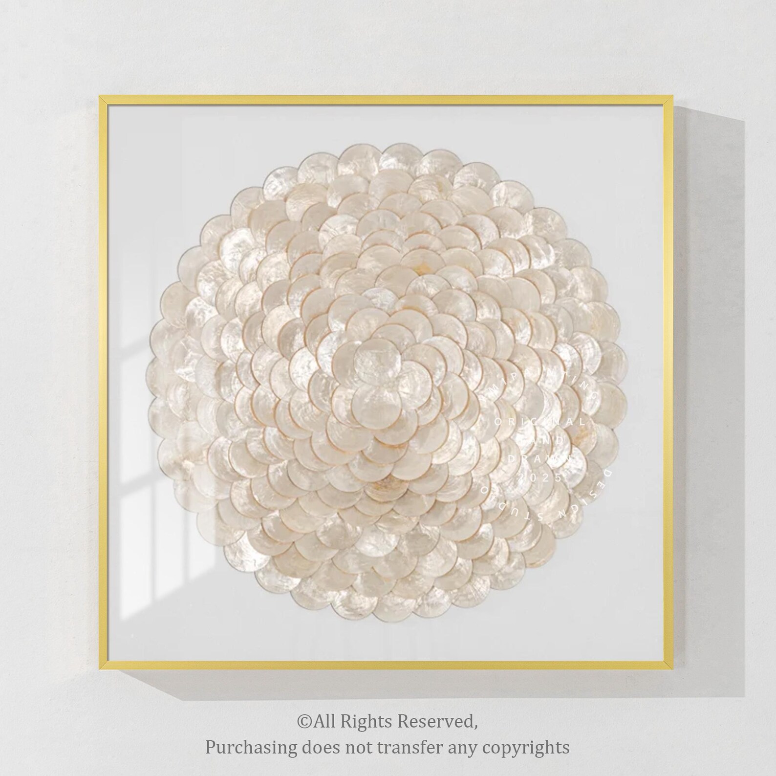 3D Capiz Shell Wall Art: White & Gold Coastal Decor,oversized Wall Art ...