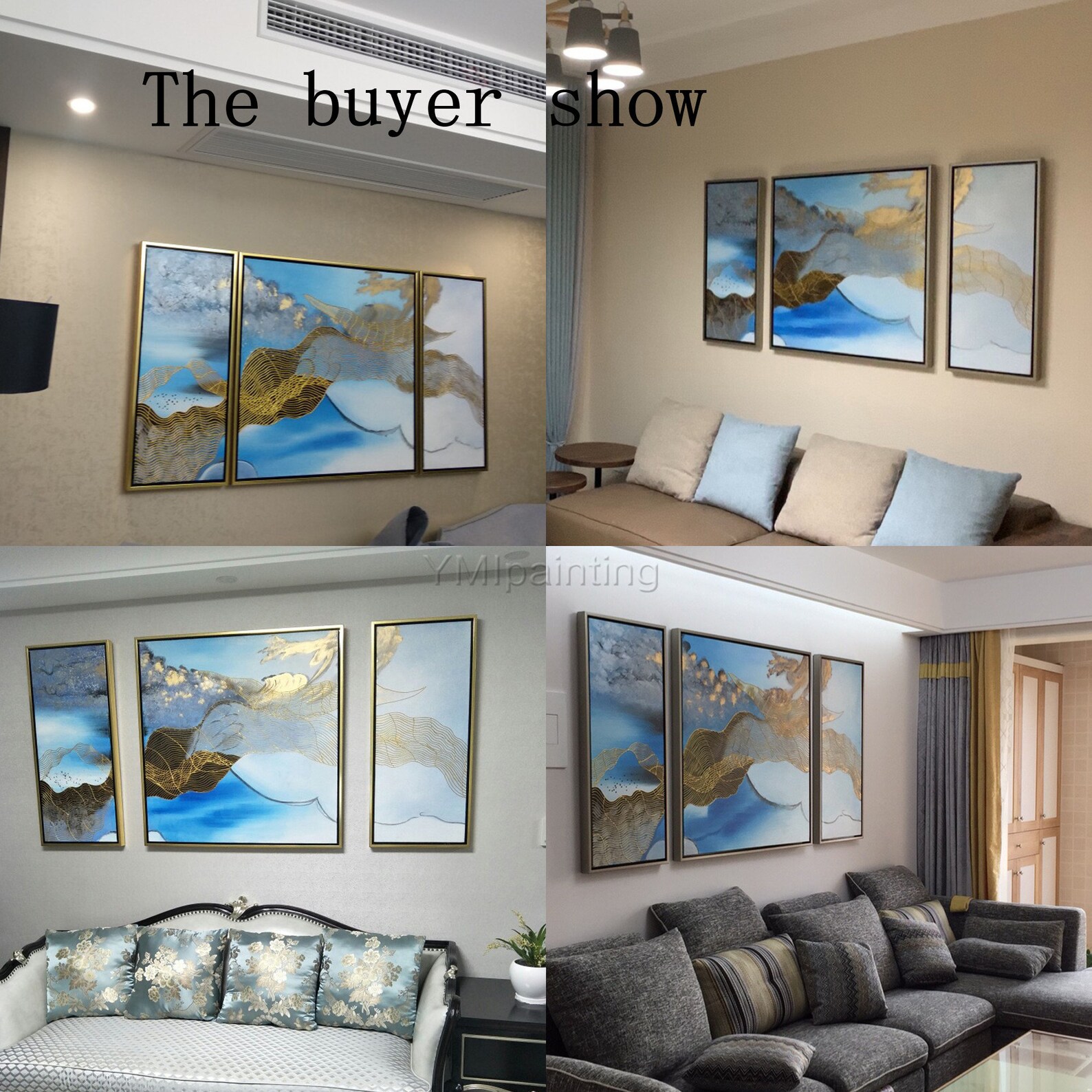 3 pieces Wall Art framed painting Modern Abstract Acrylic | Etsy