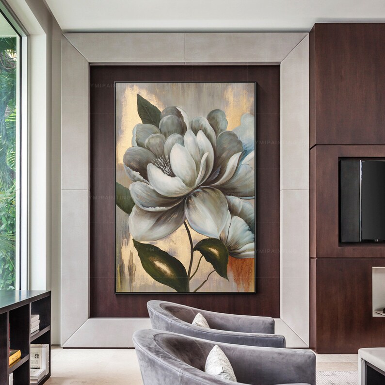 Extra Large Abstract Floral Original Flower Paintings on | Etsy