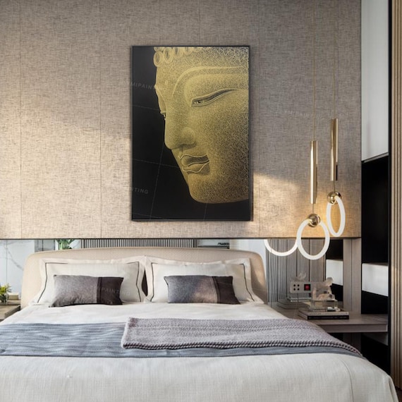 Buddha Decor Buddha Statue Buddhist Decor Zen Wall Art Gold - Etsy