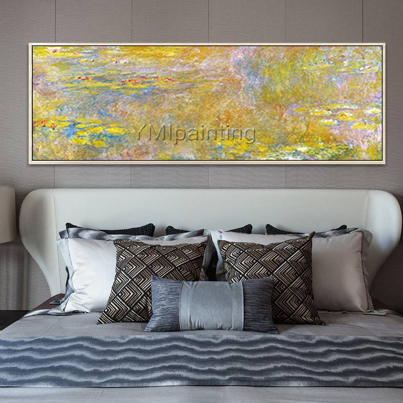 Claude Monet Painting on Canvas Water Lilies Texture Painting - Etsy