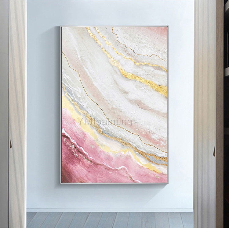 Gold Art Modern Art Abstract Paintings on Canvas Art Acrylic | Etsy