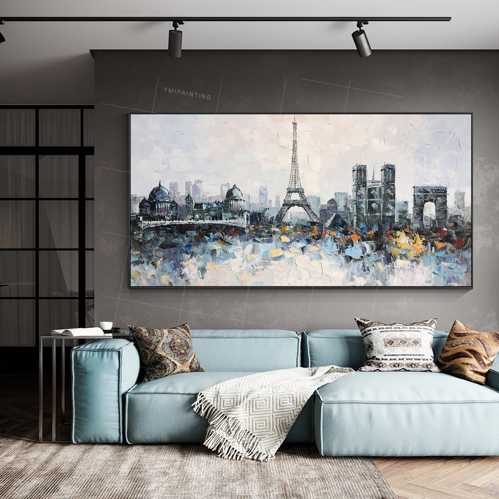 Paris Wall Art Eiffel Tower Cityscape Skyline Abstract City - Etsy