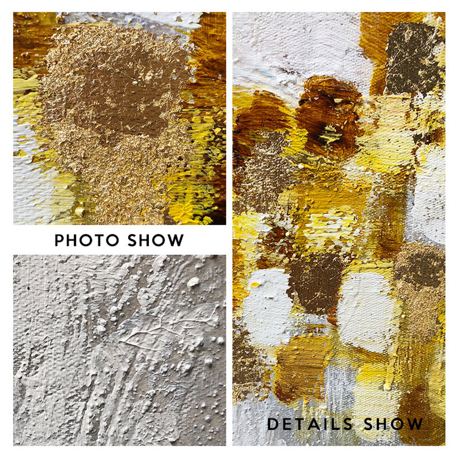 Gold Leaf Acrylic Abstract Paintings on Canvas Original Art - Etsy Canada