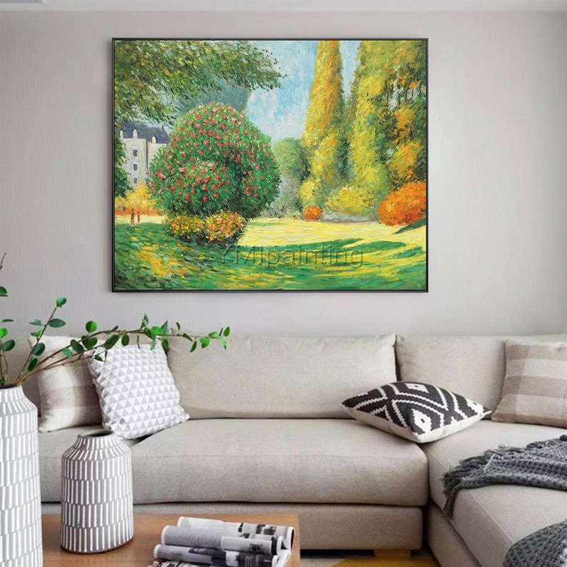 Claude Monet Landscape Painting on Canvas Green Texture Oil - Etsy