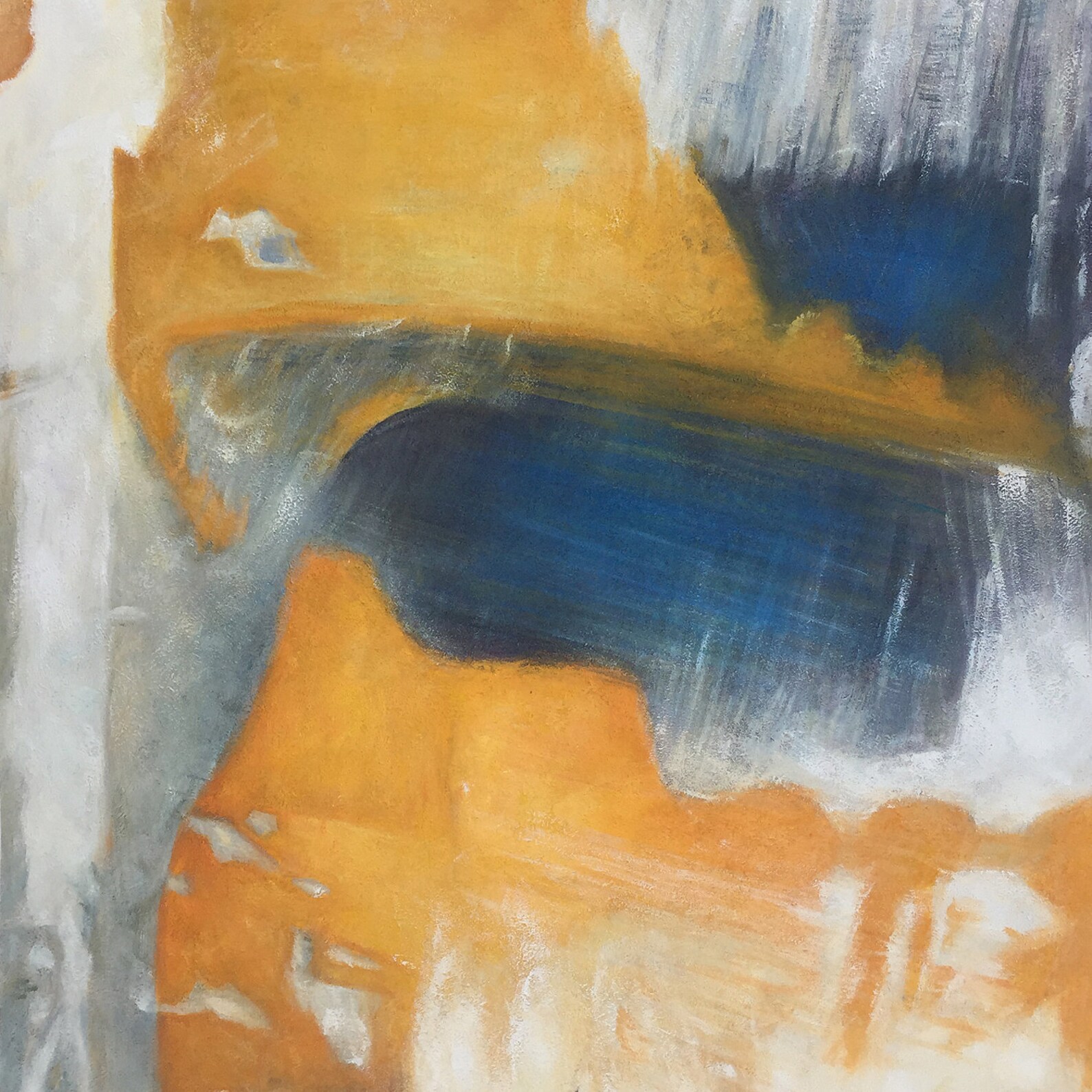 Mustard wall art acrylic Oversize Paintings on canvas blue | Etsy