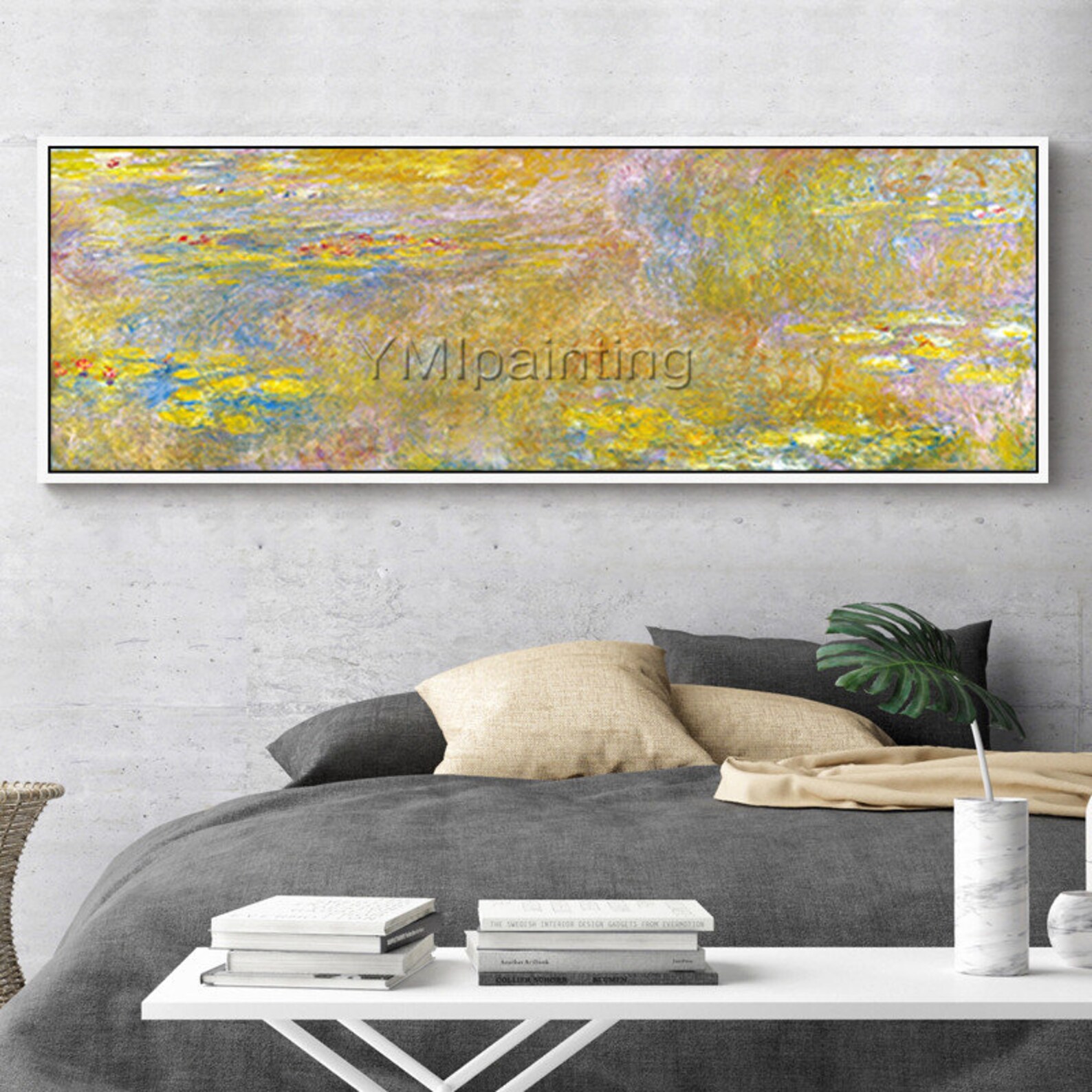 Claude Monet Painting on Canvas Water Lilies Texture Painting | Etsy