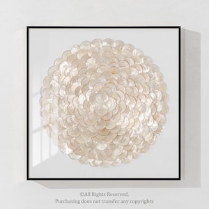 3D Capiz Shell Wall Art: White & Gold Coastal Decor - Etsy
