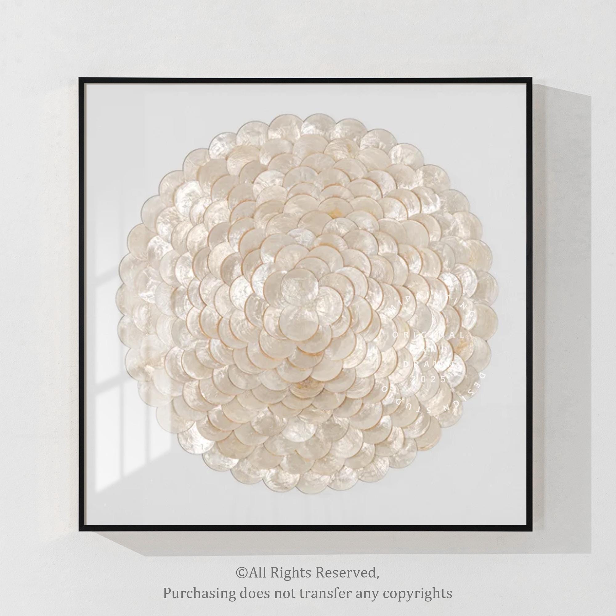3D Capiz Shell Wall Art: White & Gold Coastal Decor,oversized Wall Art ...