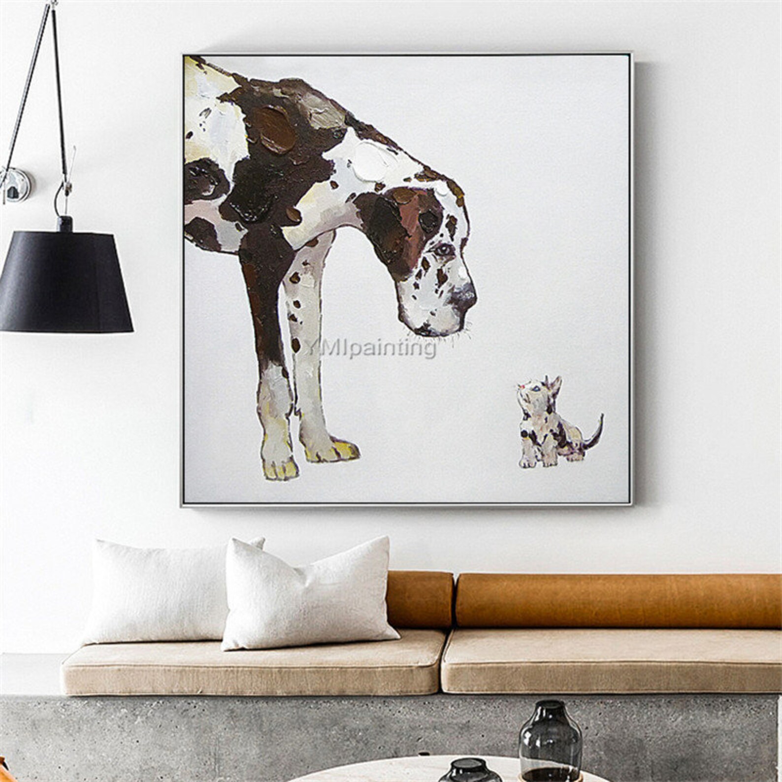 Pet Portrait Dog Painting on Canvas Acrylic Abstract Animal - Etsy