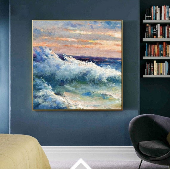 Sea Waves Modern Abstract Painting Ocean Art Acrylic Paintings | Etsy
