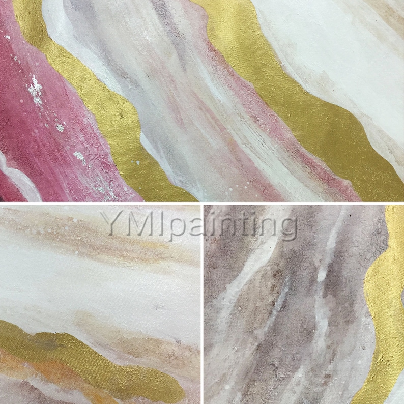 Framed painting Gold art Large abstract sea wave YmiPainting | Etsy