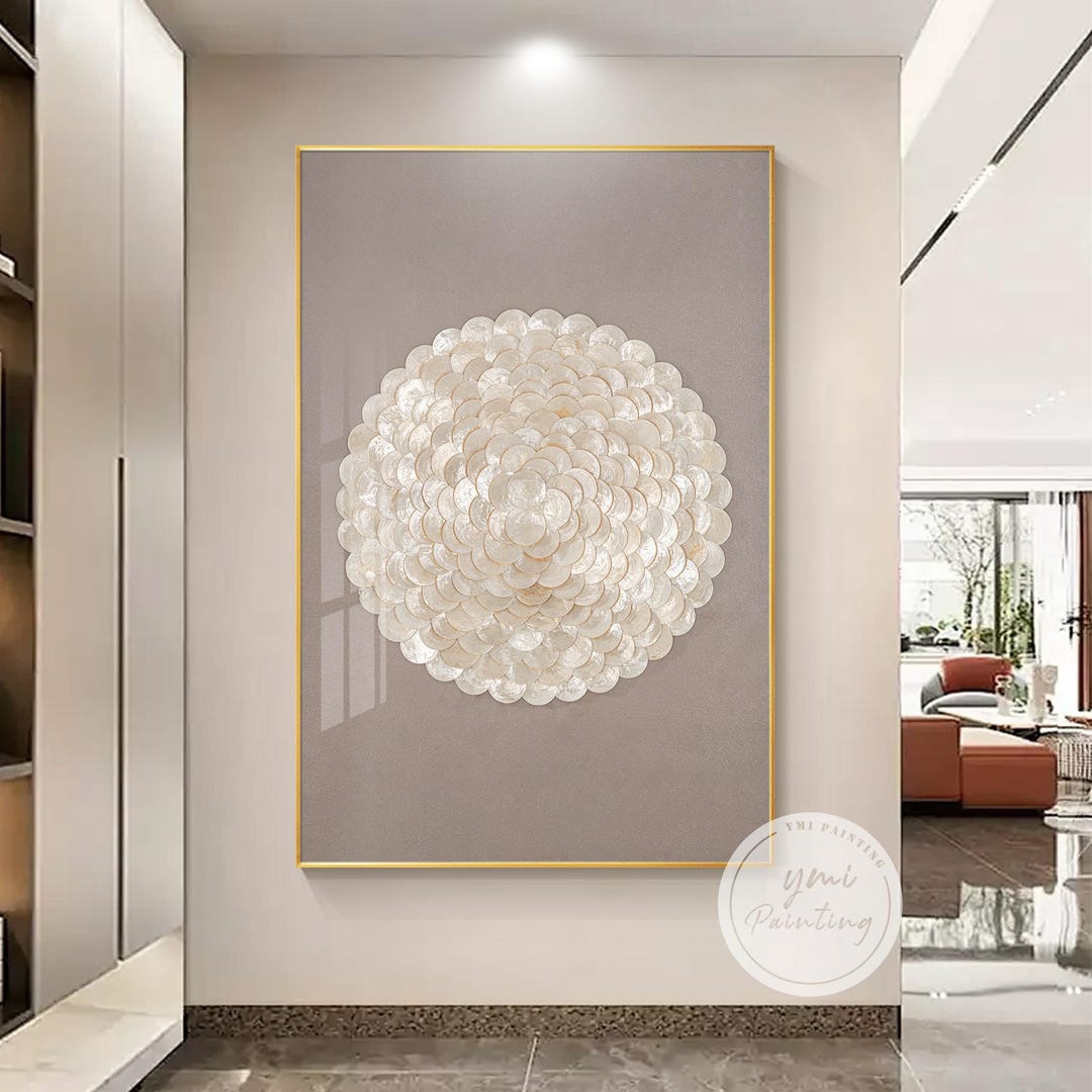 3d Original Shell Art Shadowbox,capiz Shell Wall Art,luxury Shell Wall ...