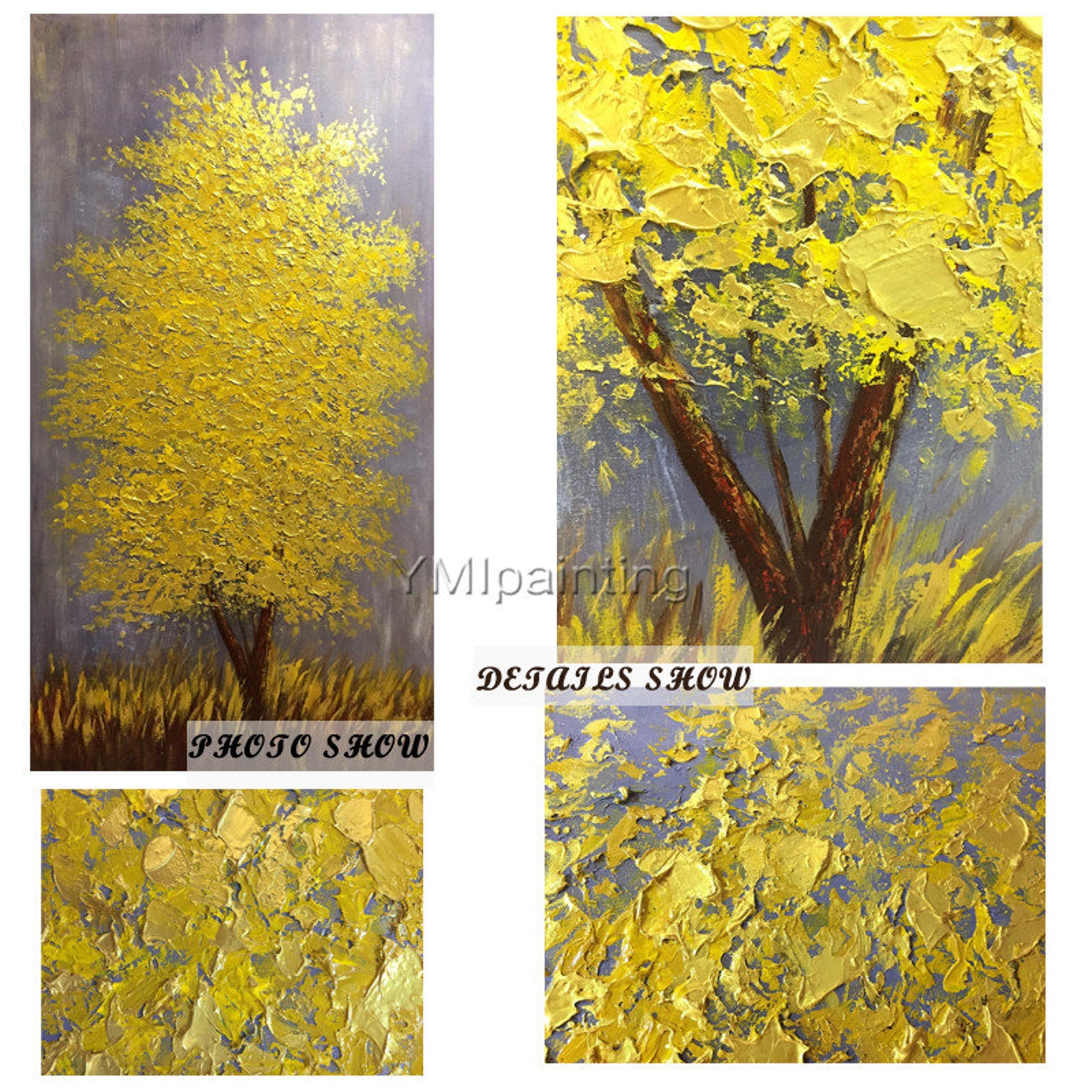 Gold Tree Painting Life of Tree Paintingframed Wall - Etsy