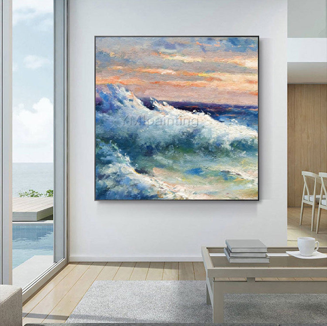Sea Waves Modern Abstract Painting Ocean Art Acrylic Paintings - Etsy