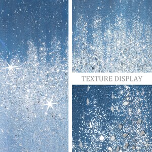 Original Silver Glitter Painting Set,blue Wall Art,crushed Glass Art ...