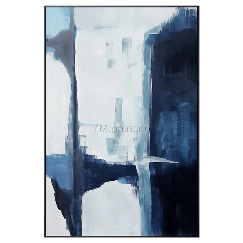 Abstract Painting Acrylic Blue Paintings on Canvas Large Wall - Etsy